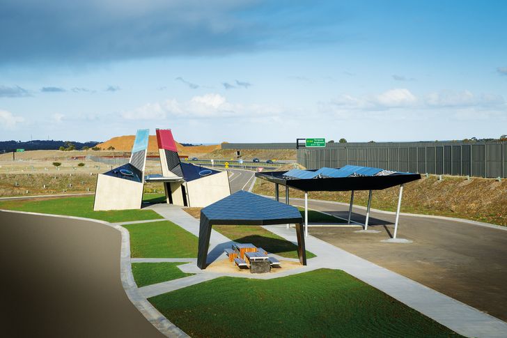 Sharp relief: Geelong Ring Road Rest Areas | ArchitectureAu