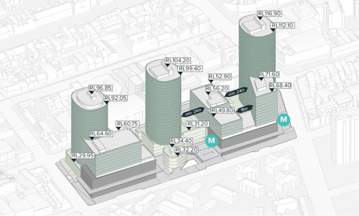 Three towers proposed for Sydney’s Waterloo station development ...
