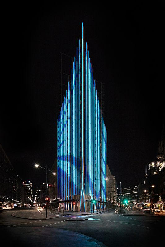 Light installation on Melbourne tower interprets real-time weather ...