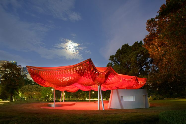 MPavilion 2022 experiments with fabric-based architecture | ArchitectureAu