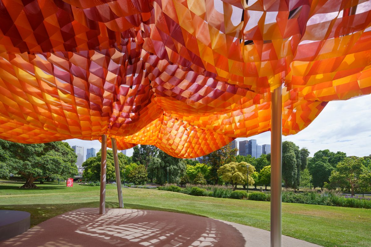 MPavilion 2022 experiments with fabric-based architecture | ArchitectureAu