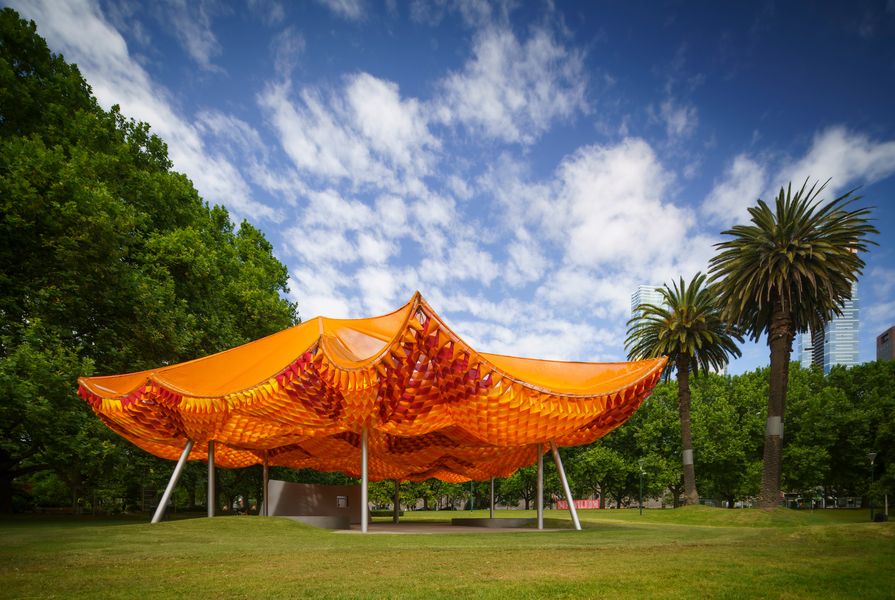 MPavilion 2022 experiments with fabric-based architecture | ArchitectureAu