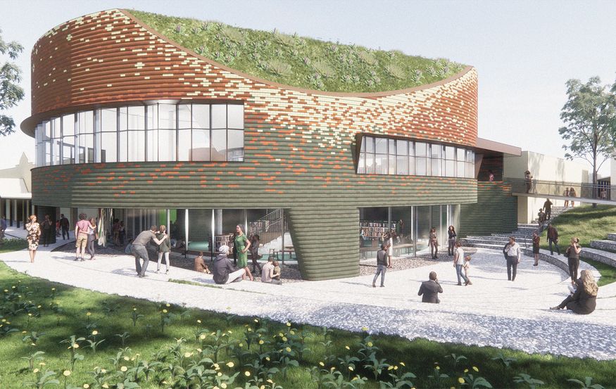 New regional library to be topped with green roof | ArchitectureAu