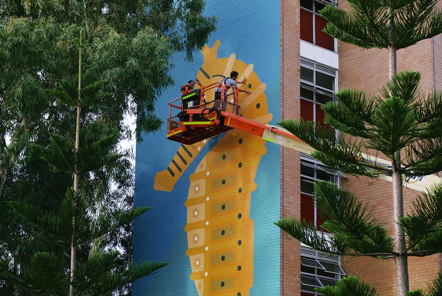 Vibrant mural art for social housing | ArchitectureAu