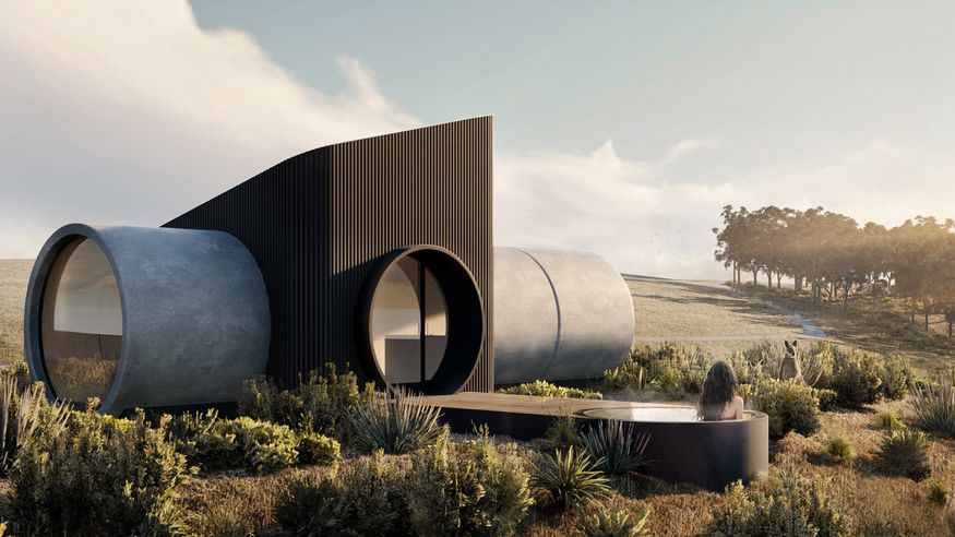Charred timber pods to be built on Fleurieu Peninsula | ArchitectureAu