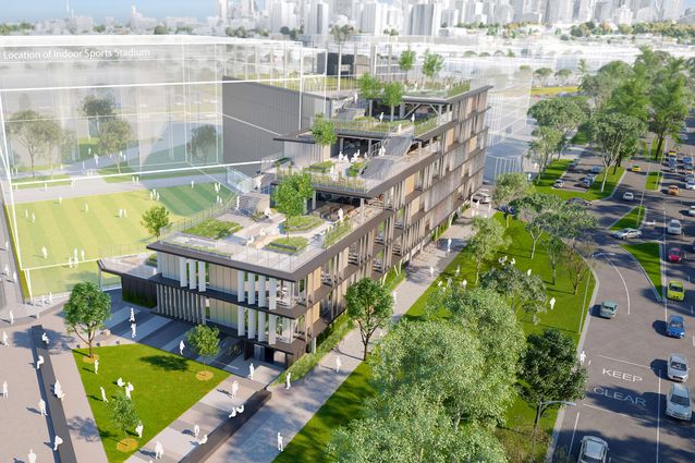 Design unveiled for vertical school campus at historic gasworks site ...