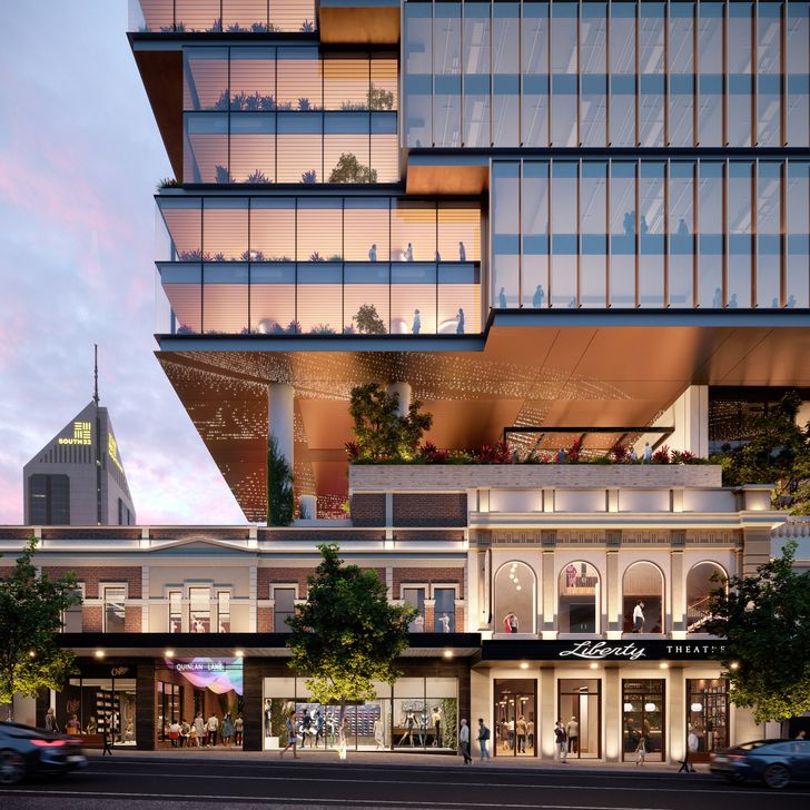 Tower to revitalize historic Perth retail strip | ArchitectureAu