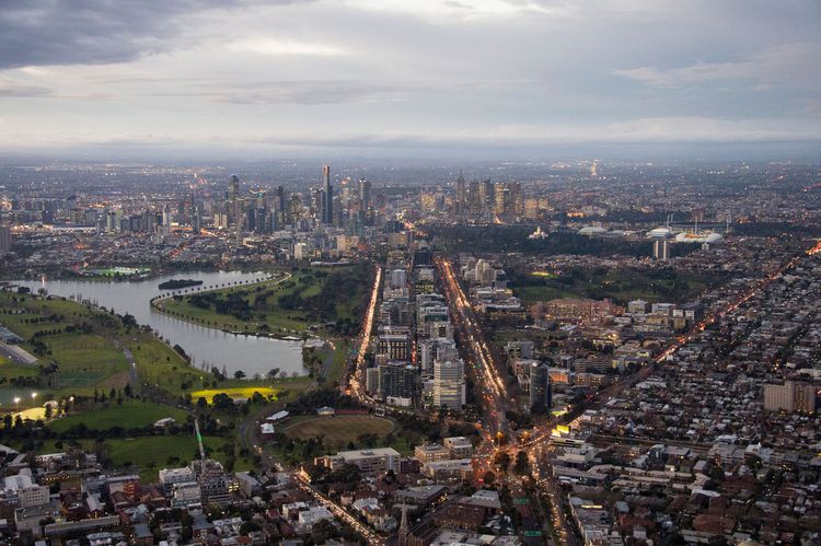 Aerial view of Melbourne | ArchitectureAu
