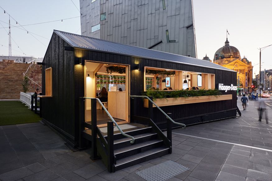 Archiblox prefab pop-up ice cream shop opens its doors | ArchitectureAu