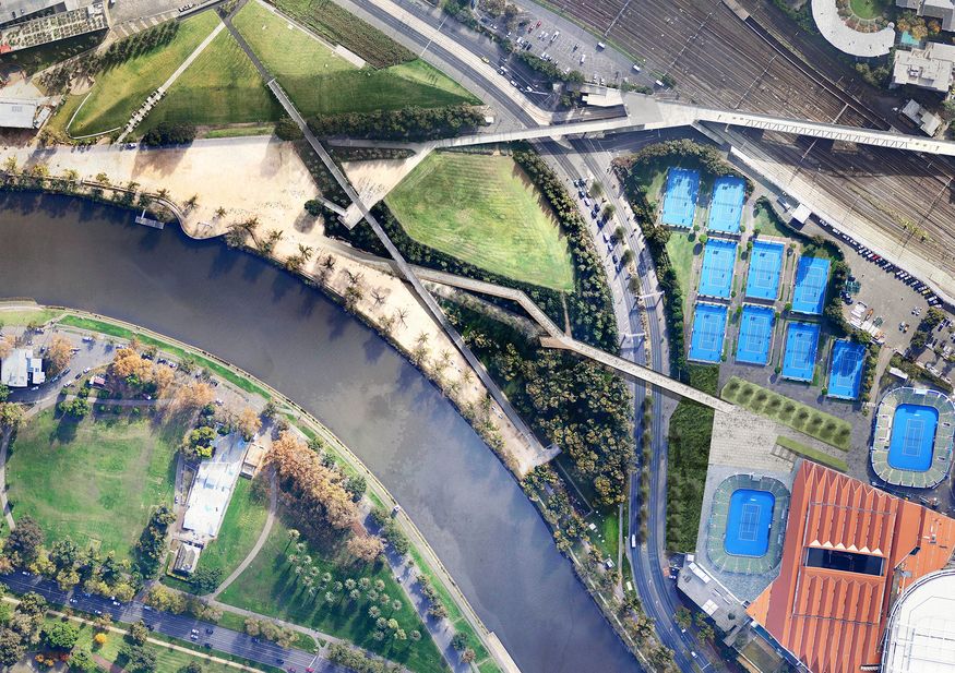 New Melbourne bridge from Wardle, NADAAA | ArchitectureAu