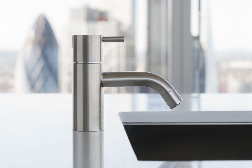 HV1 single-handle fixed-spout mixers by Vola | ArchitectureAu