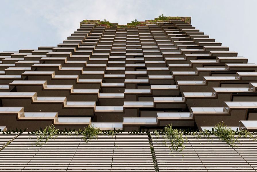 Tower with painted 'crown' proposed for Brisbane | ArchitectureAu