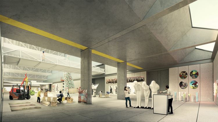 High-drama private art storage facility by Tzannes | ArchitectureAu